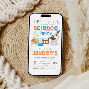 Editable Science Birthday Party E-invite, Mad Scientist Party ...