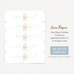 Princess Birthday Water Bottle Label, Magical Party Label, Girl ...