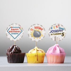Editable Superhero Birthday Cupcake Toppers, Superhero Birthday ...