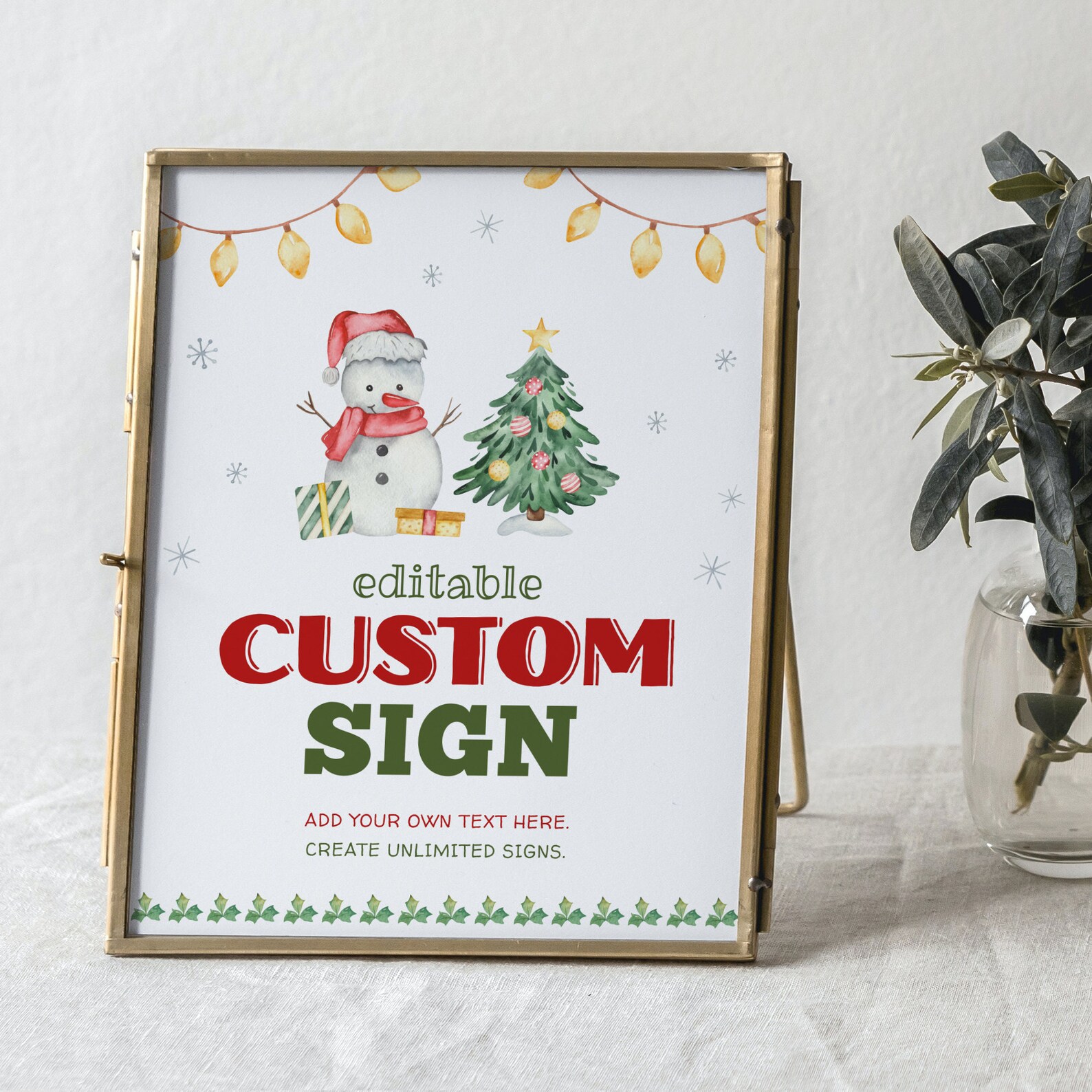 Editable Snowman Party Custom Sign Christmas Table Sign - Etsy