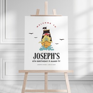 Modern Pirate Birthday Welcome Sign, Pirate Ship Welcome Board, Boy ...
