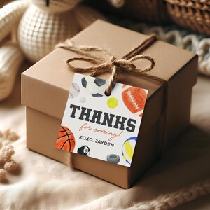 Sports Theme Birthday Favor Tags, All Star Party Gift Tags, Boy ...