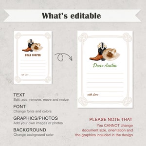 Editable Cowboy Time Capsule Sign, Wild West Message Cards, My First ...