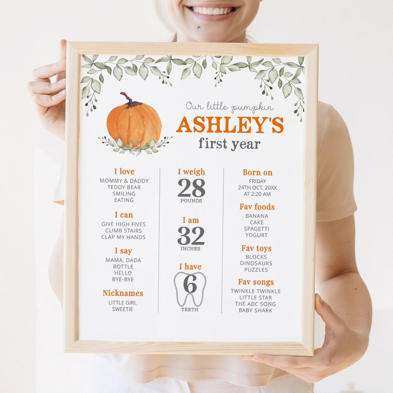 Editable Pumpkin Milestone Sign Halloween Party Milestone - Etsy