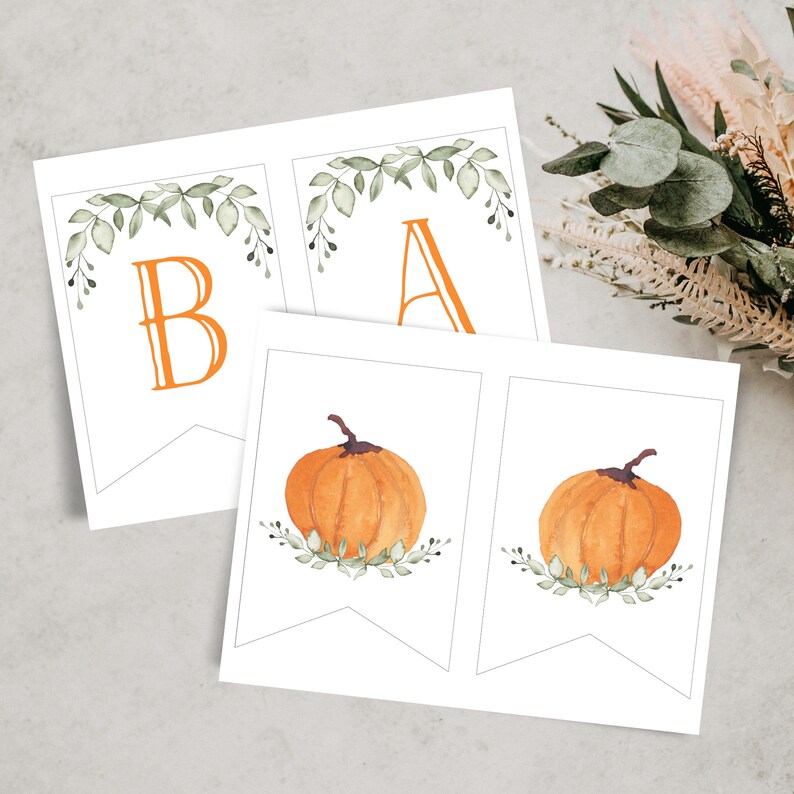 Editable Pumpkin Baby Shower Banner Baby Shower Bunting - Etsy