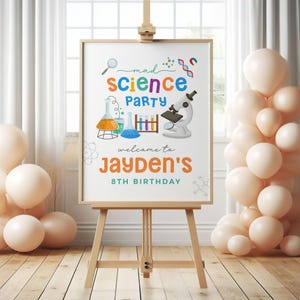 Editable Science Birthday Welcome Sign, Mad Scientist Party Welcome ...