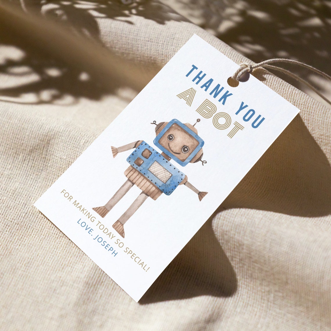 Editable Robot Party Favor Tags, Robot Birthday Gift Tags, Robot Tags ...