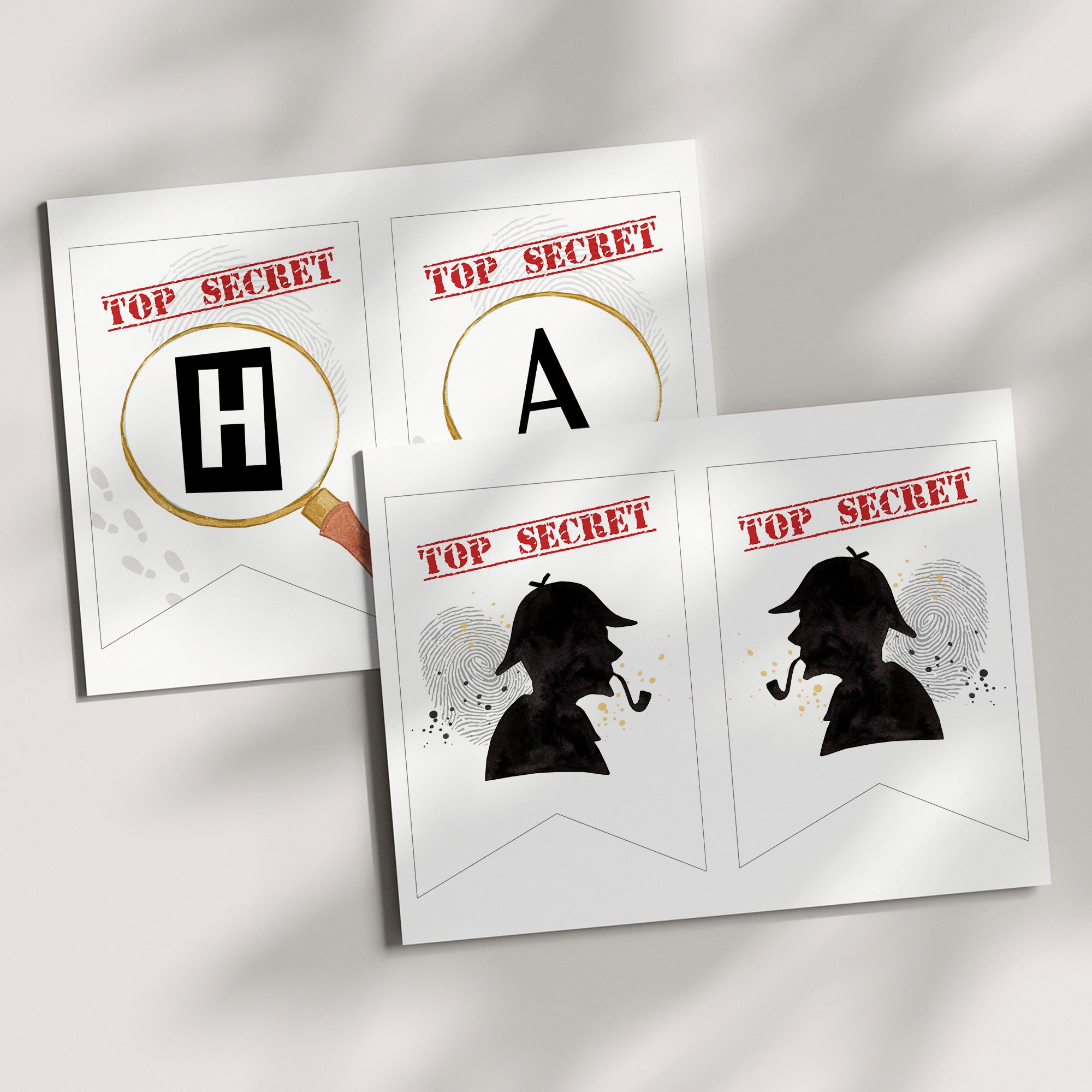 Editable Spy Happy Birthday Banner, Secret Agent Party Bunting Banner ...