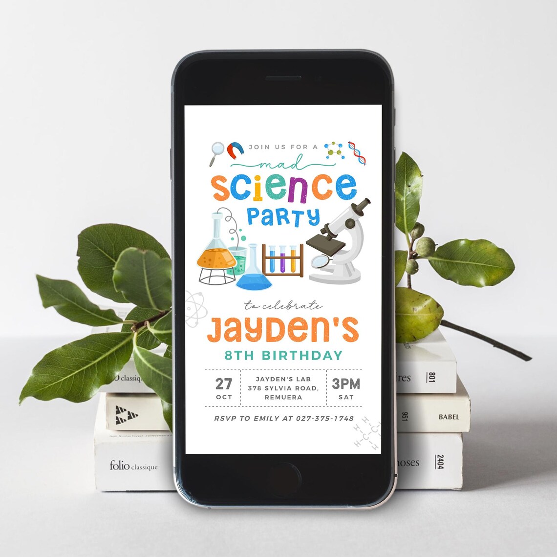Editable Science Birthday Party E-invite, Mad Scientist Party ...