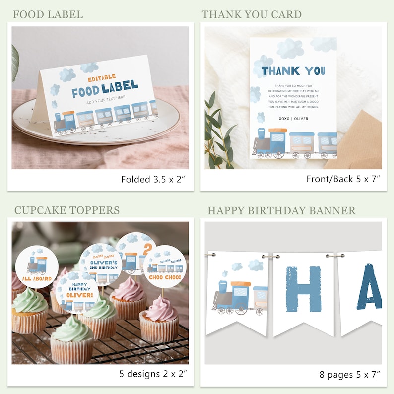 Editable Train Birthday Bundle Choo Choo Train Party - Etsy