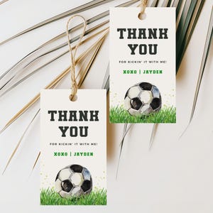 Soccer Birthday Party Favor Tags, Sports Theme Party Gift Tags, Boy ...