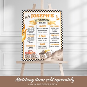 Editable Monster Truck Time Capsule Sign, Matching Message Cards, Boy ...