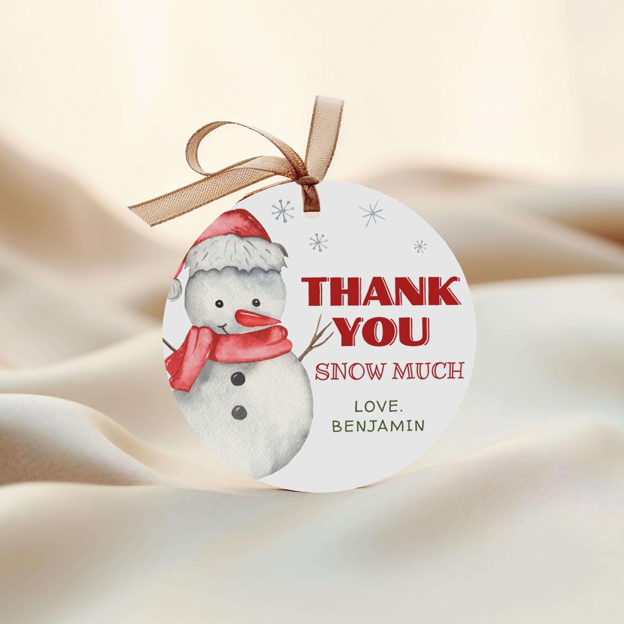 Editable Snowman Birthday Favor Tags, Christmas Party Gift Tags, Winter ...