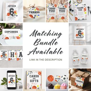 Sports Theme Birthday Monthly Photo Banner, Sports Party Milestone ...