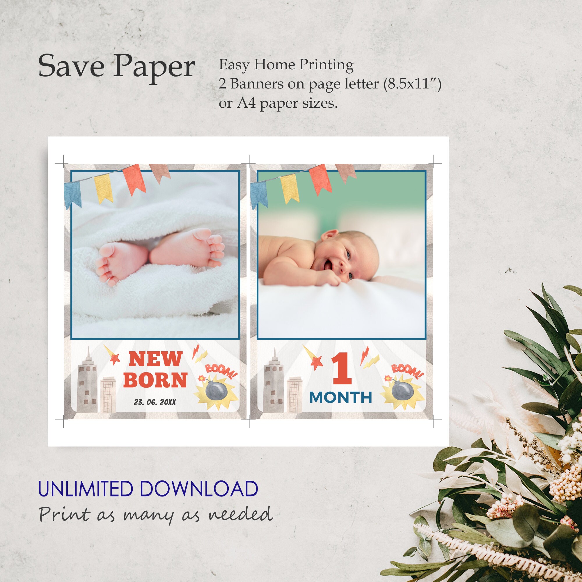 Editable Superhero Birthday Milestone Photos Superhero - Etsy