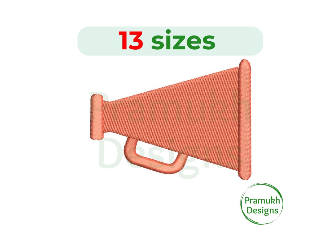 Megaphone Embroidery Design (1.5–7.5 Inch) – Mini Megaphone ...