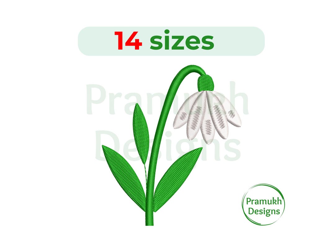 Snowdrop Embroidery Design. Flower Embroidery. Mini Snowdrop Design ...