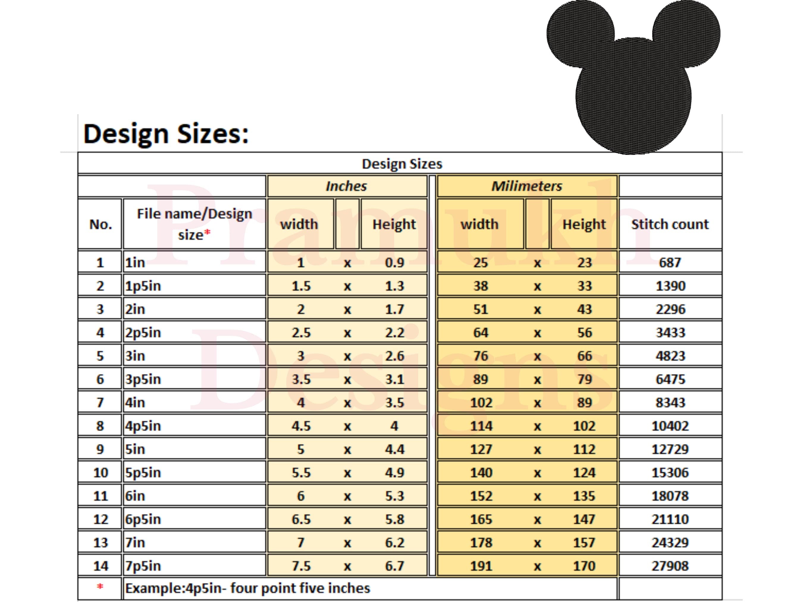 Set 14 Size Mickey and Minnie Embroidery Design. Mouse Embroidery ...