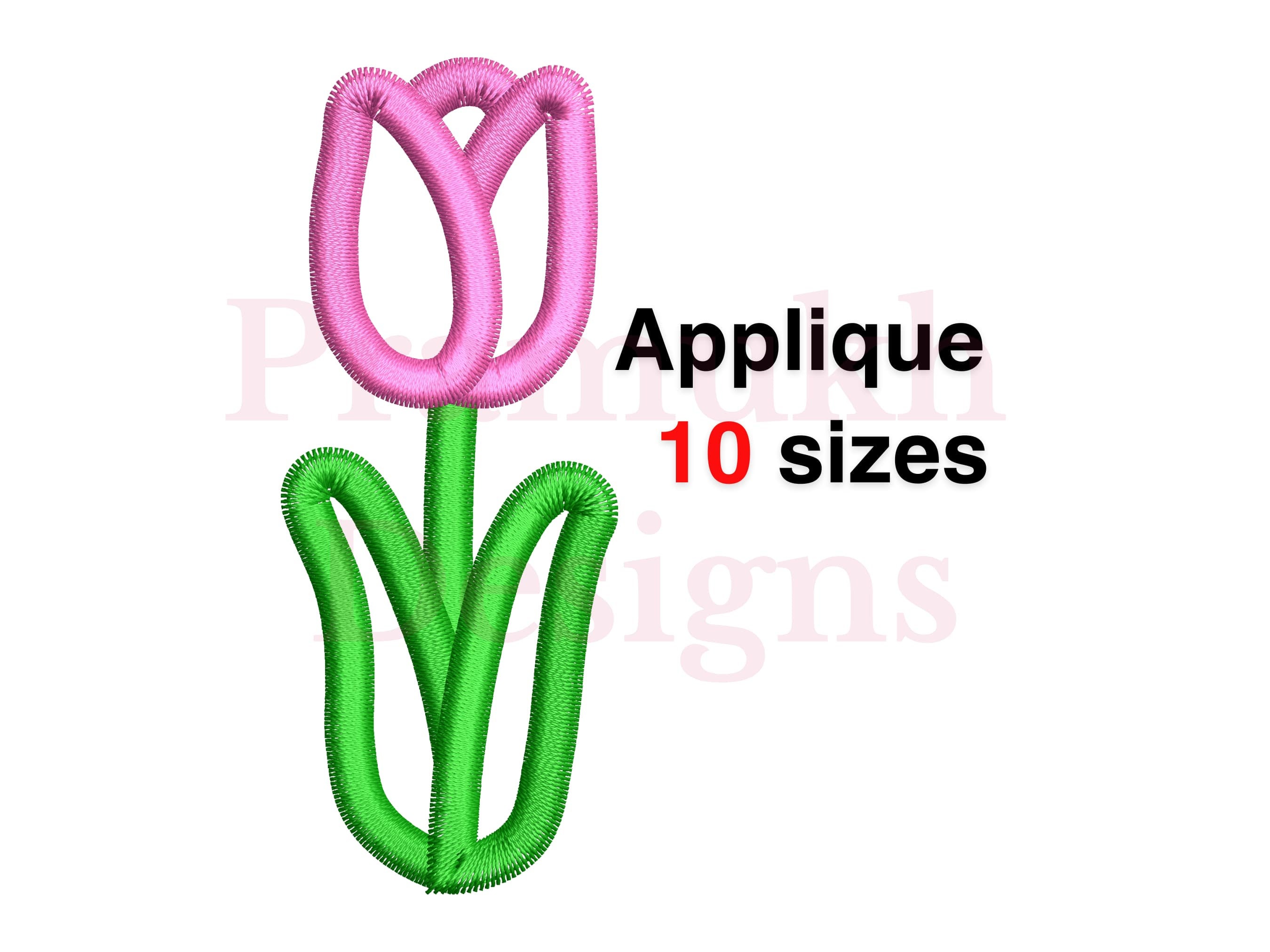 Tulip Applique Embroidery Design. Flower Applique Embroidery Design ...