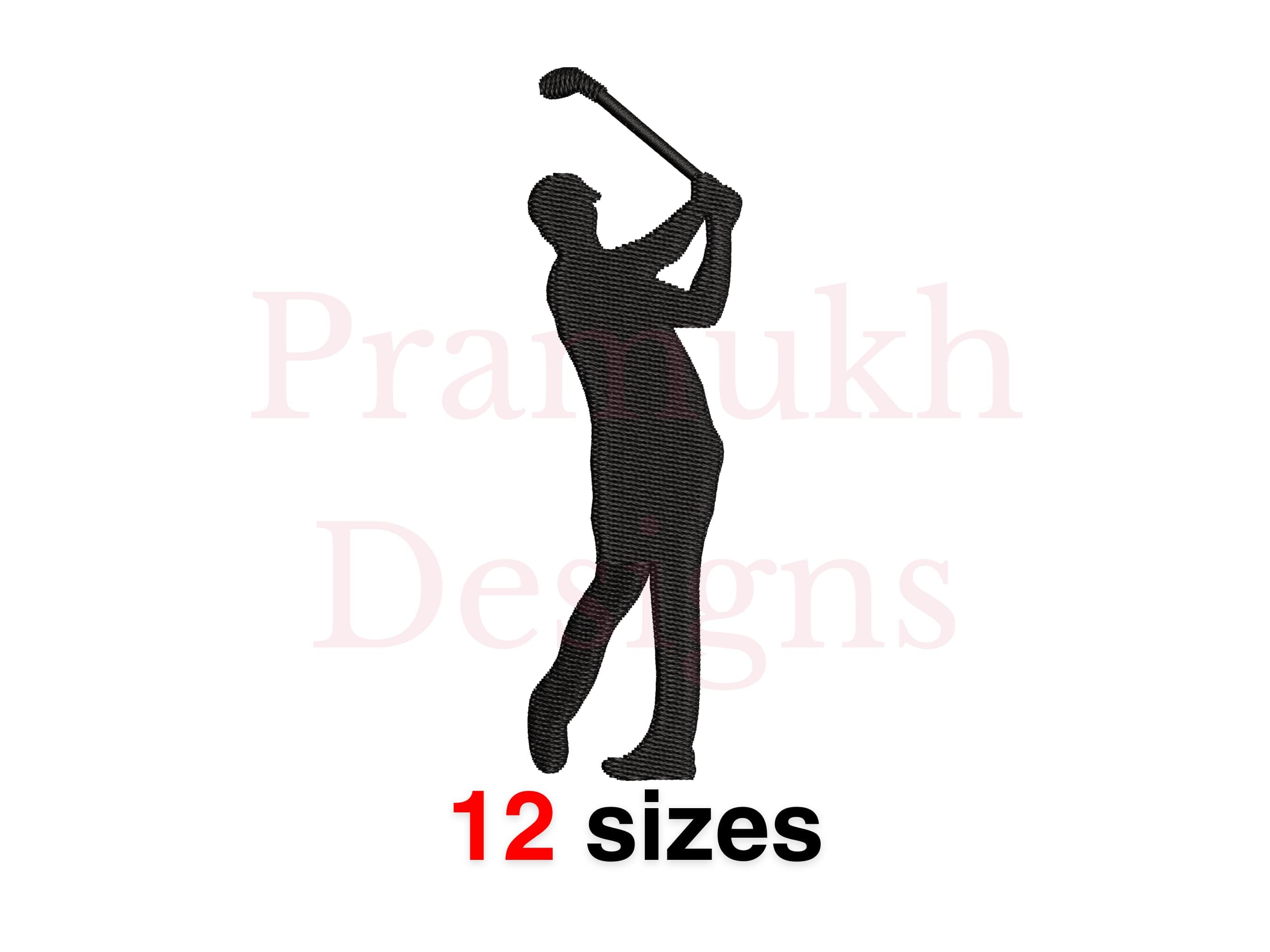 Golfer Embroidery Design. Set 12 Size Female Golfer and Men Golfer Embroidery Design Machine ...