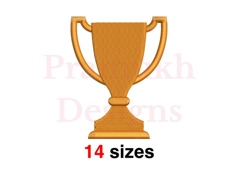 Trophy Cup Embroidery Design. Trophy Cup Filled Stitch. Trophy Cup ...