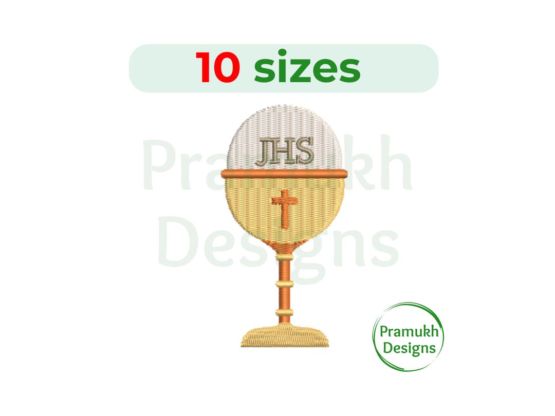 Chalice Embroidery Design. Chalice Mini Design. Eucharist Cross Design ...