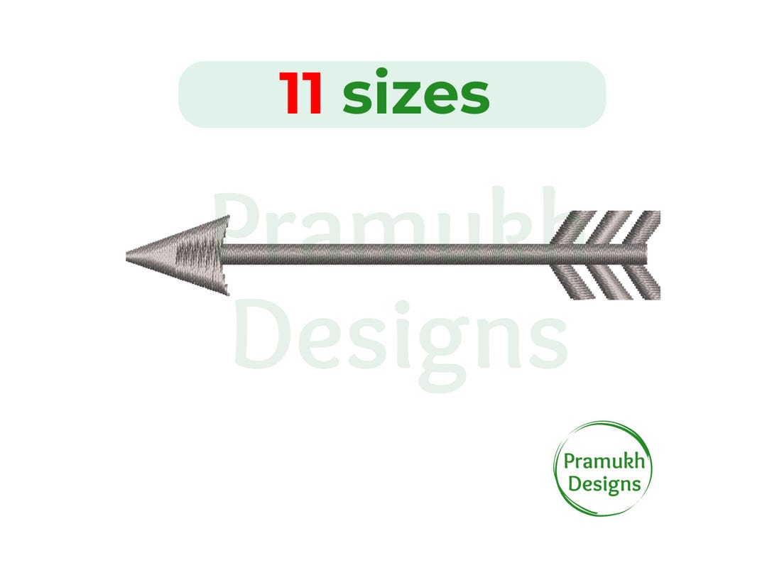 Arrow Embroidery Design (2.5–7.5 Inch) – Mini Arrow, Satin Stitch ...