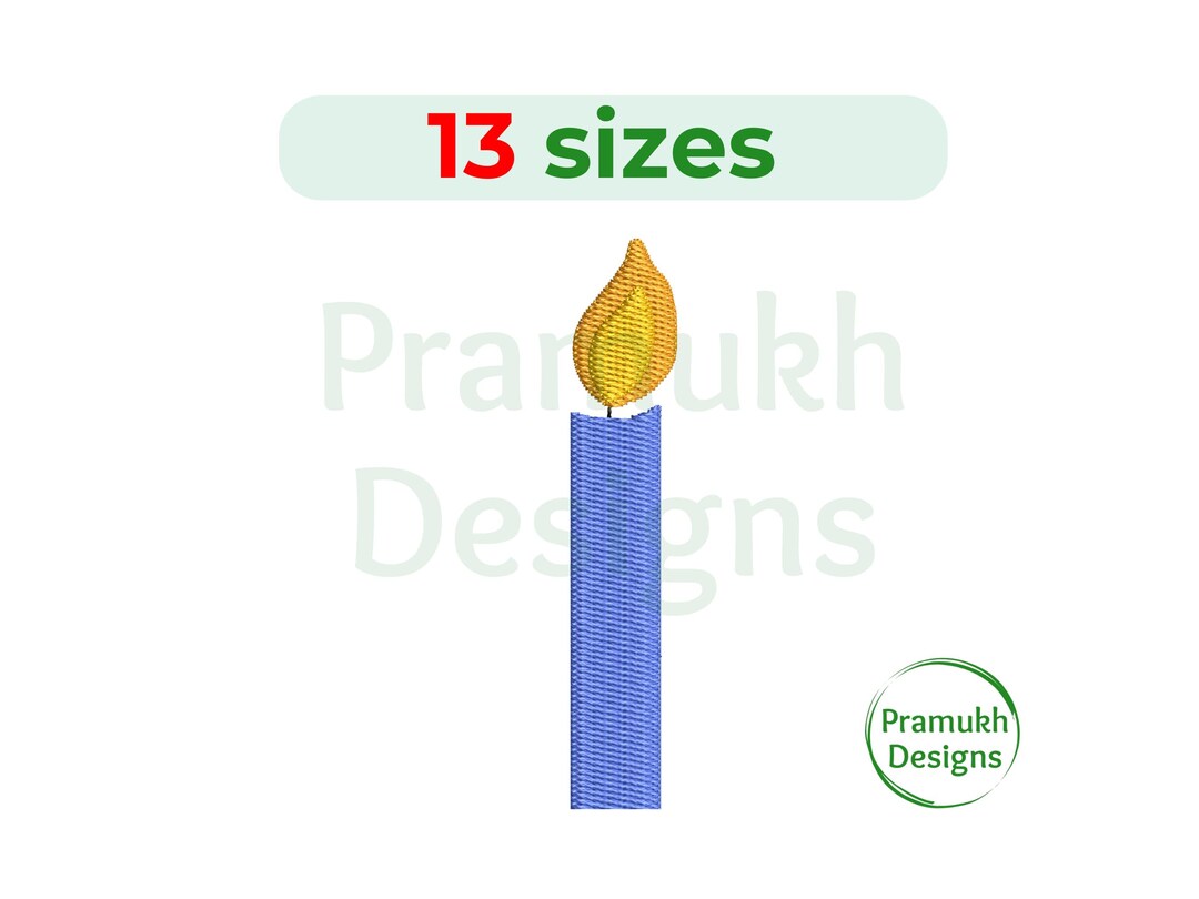 Candle Embroidery Design (1.5–7.5 Inch) – Mini Candle, Machine ...