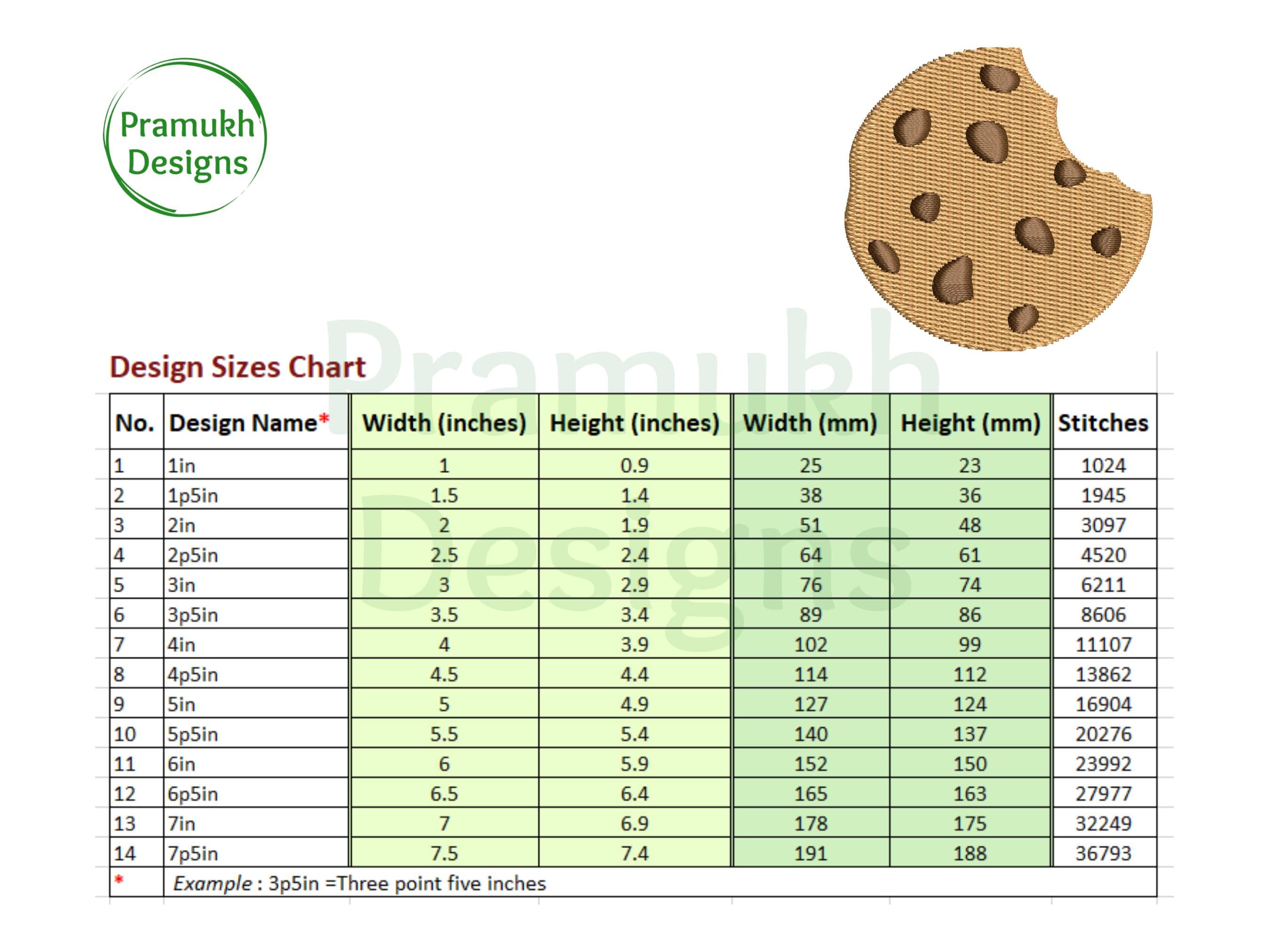 Bitten Cookie Embroidery Design (1–7.5 Inch) – Mini Cookie, Dessert ...