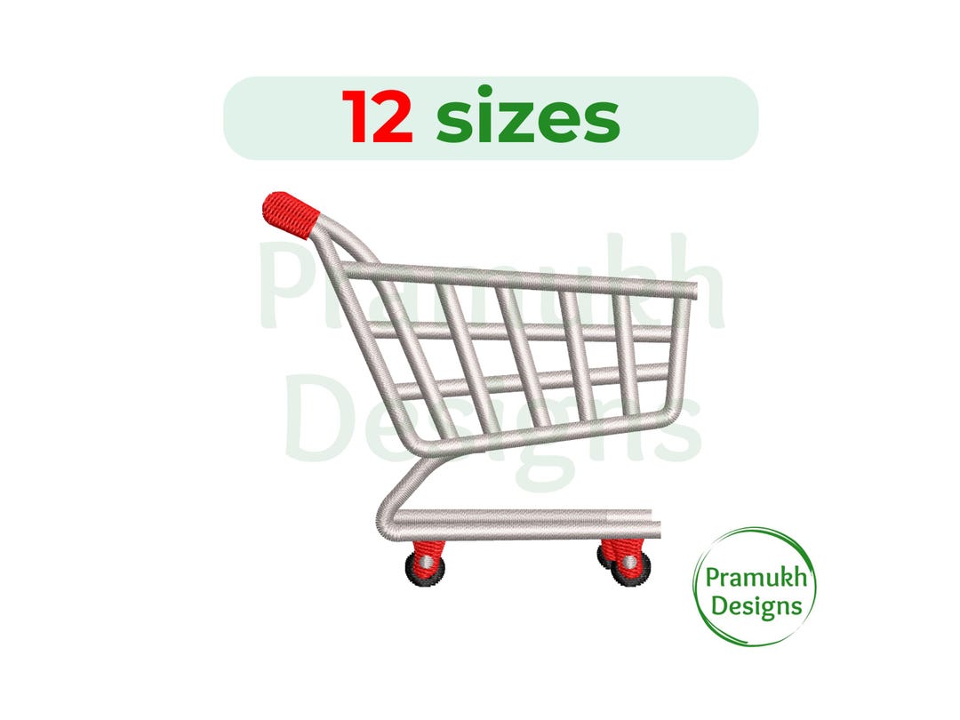 Shopping Cart Embroidery Design. Shopping Cart Design. Cart Embroidery ...