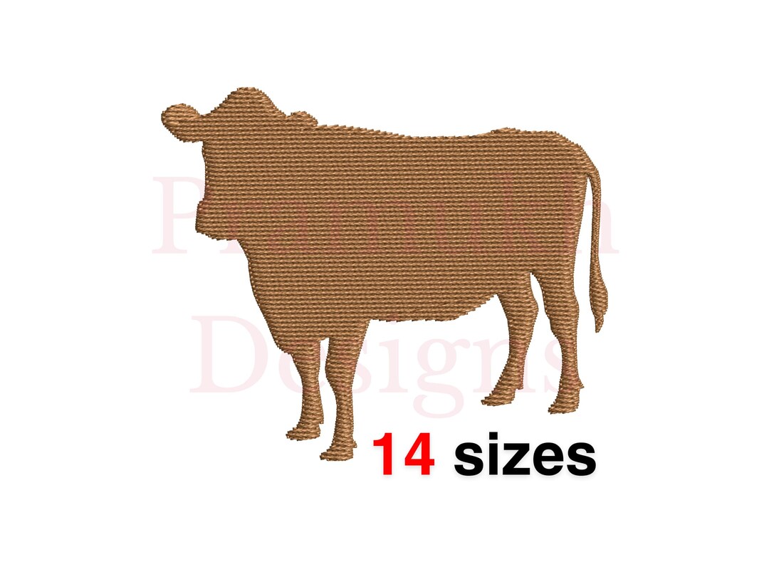 Cow Embroidery Design. Cow Silhouette. Mini Cow. Cow Design. Farm ...
