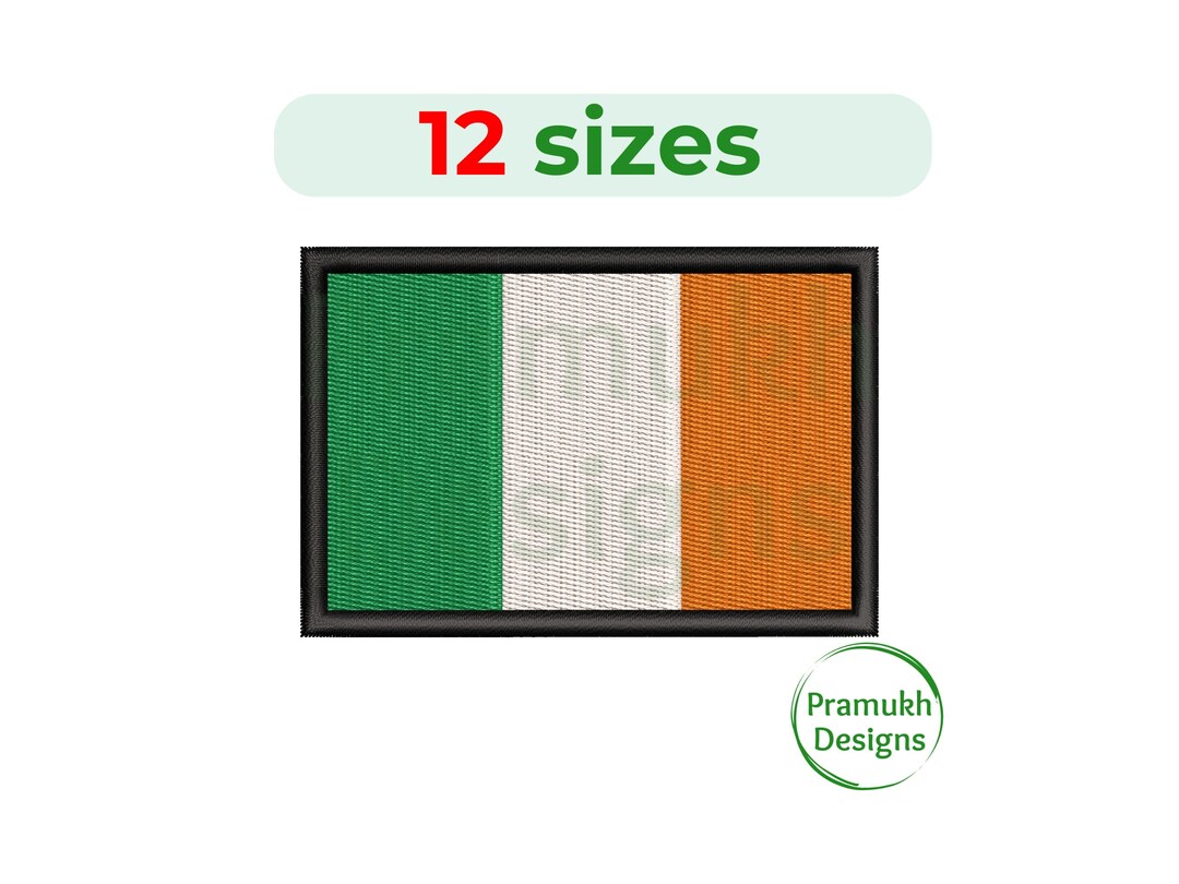 Ireland Flag Embroidery Design. Ireland Flag Mini. Ireland Flag ...