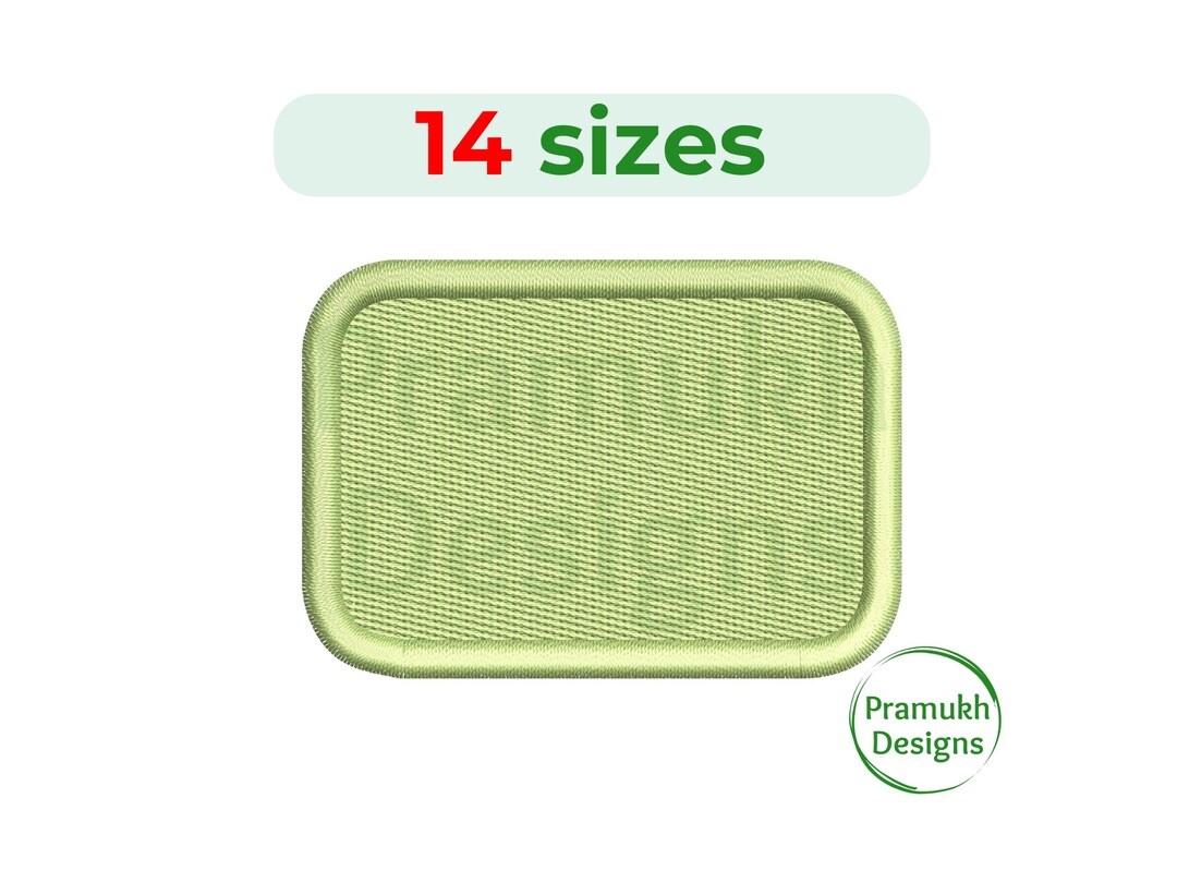 Rectangle Rounded Embroidery Design. Rectangle Monogram Design ...
