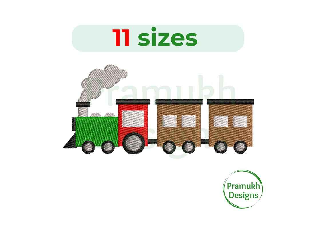 Train Embroidery Design. Train Silhouette. Train Design. Mini Train ...