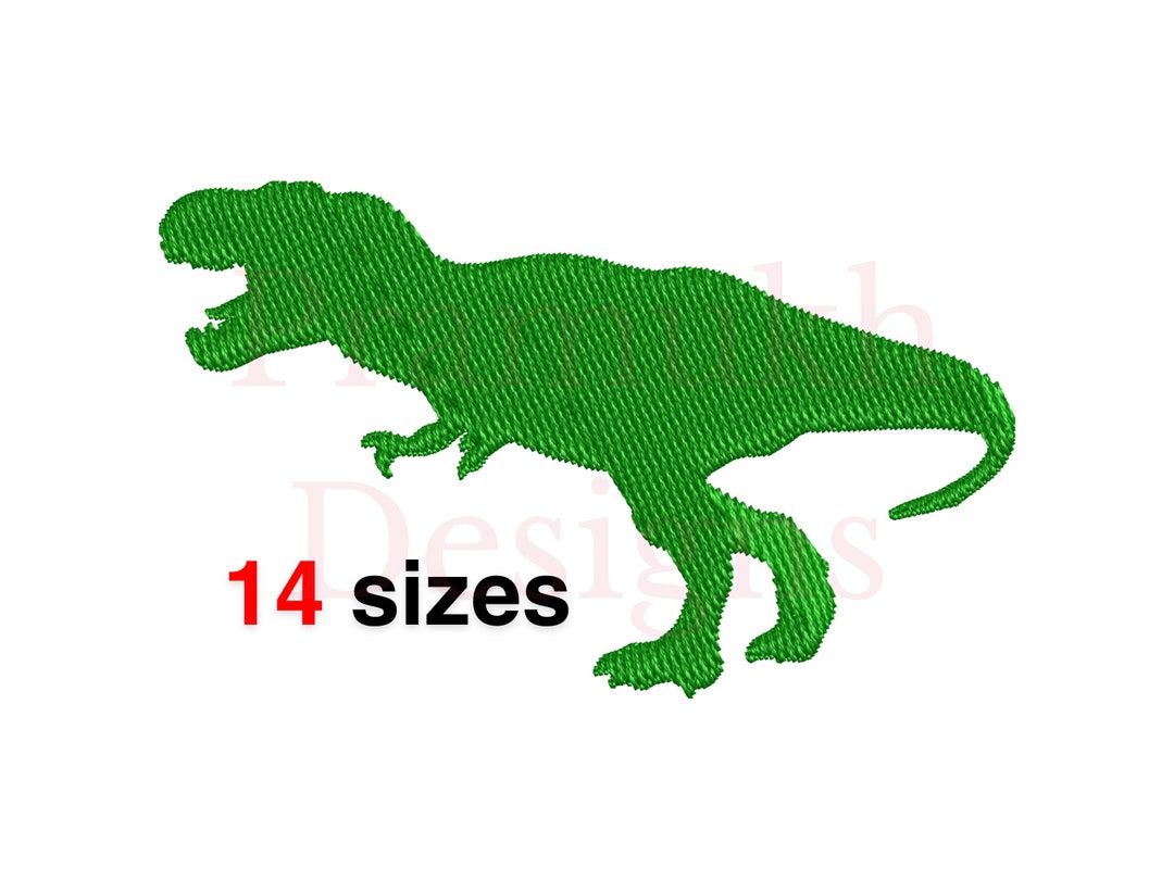 T-rex Dinosaur Embroidery Design. Tyrannosaurus Embroidery. Mini T-rex ...