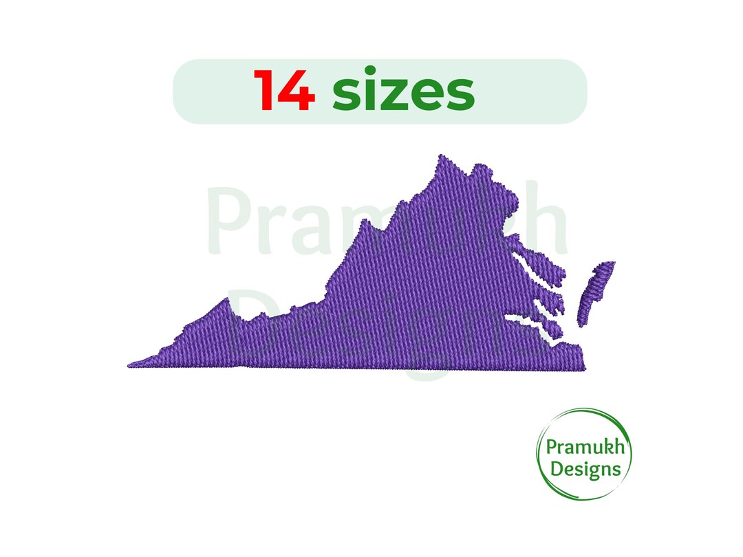 Virginia Embroidery Design (1–7.5 Inch) – Mini Virginia, Machine ...