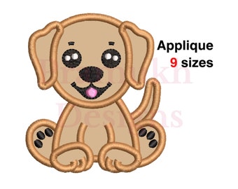 Cute Labrador Puppy Party Hat Applique Machine Embroidery Design ...