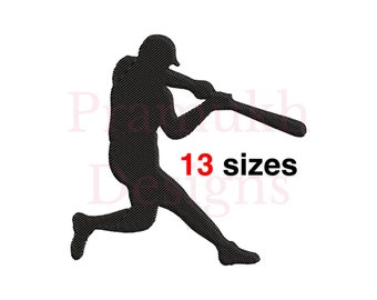 Baseball Player Embroidery Design. Baseball Player Silhouette. Baseball ...