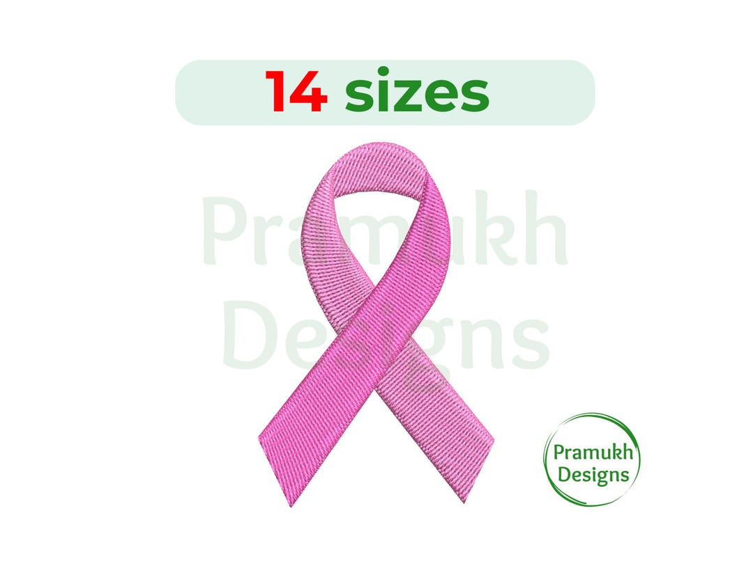 Cancer Ribbon Embroidery Design (1–7.5 Inch) – Mini Awareness Ribbon ...