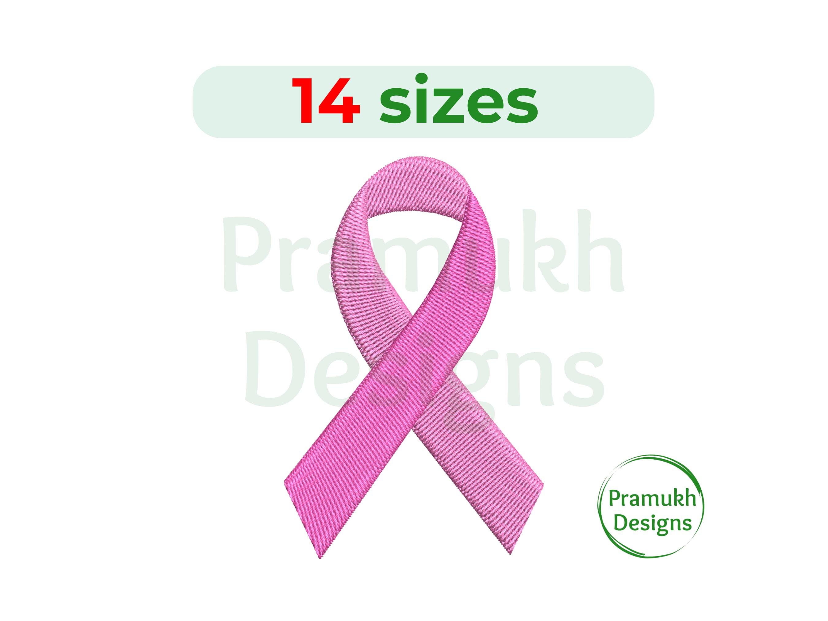 Cancer Ribbon Embroidery Design (1–7.5 Inch) – Mini Awareness Ribbon ...