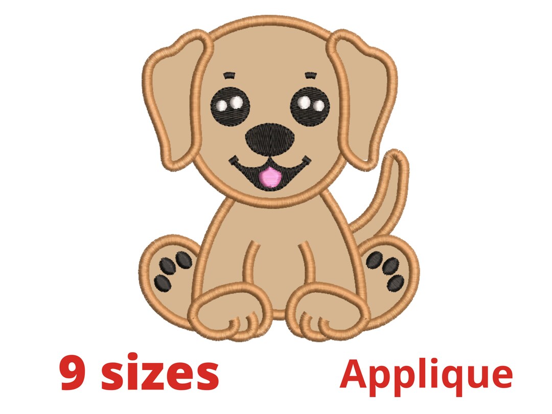 Applique Puppy Labrador Machine Embroidery Design Pattern Boy - Etsy