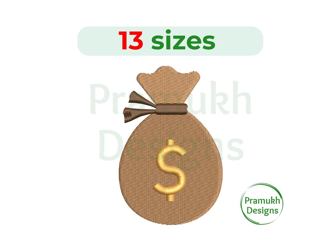 Money Bag Embroidery Design. Mini Money Bag. Machine Embroidery Design ...