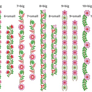 10 Embroidery Border Designs Bundle - 2 Sizes -beautiful Border Designs ...