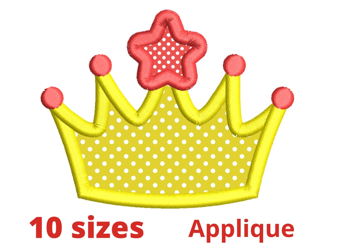 Crown Applique Design Crown Embroidery Applique Design for - Etsy