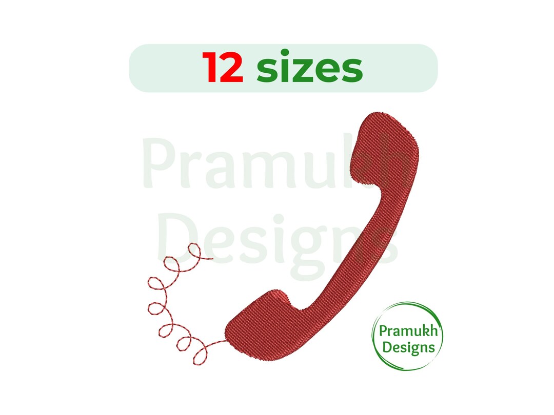 Telephone Embroidery Design (2–7.5 Inch) – Mini Telephone, Silhouette ...