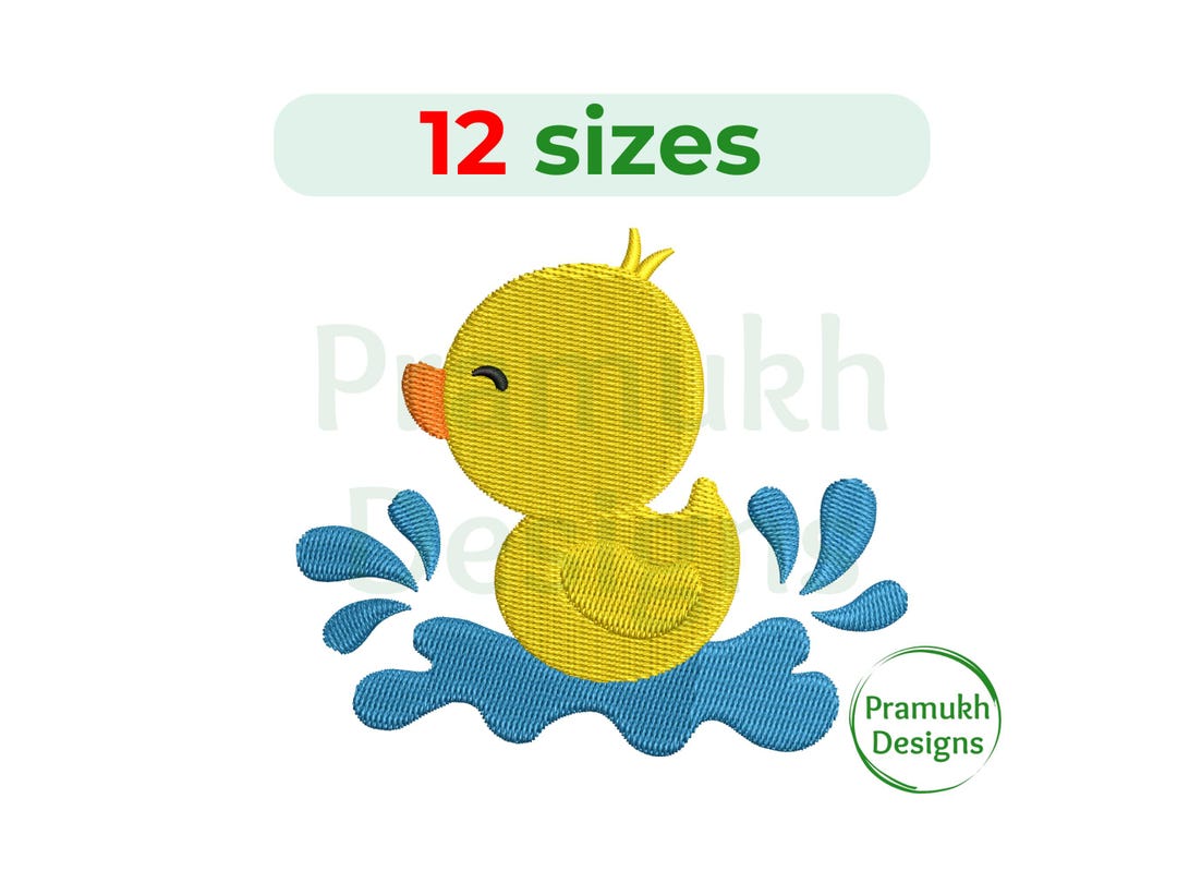 Baby Duck Embroidery Design (2–7.5 Inch) – Cute Mini Duck, Silhouette ...