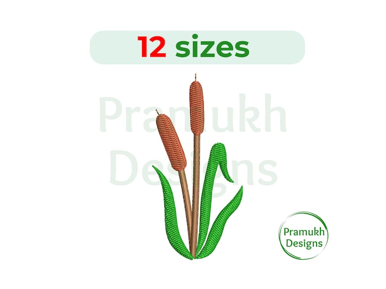 Cattails Embroidery Design (2–7.5 Inch) – Mini Cattails, Bulrush, Plant ...