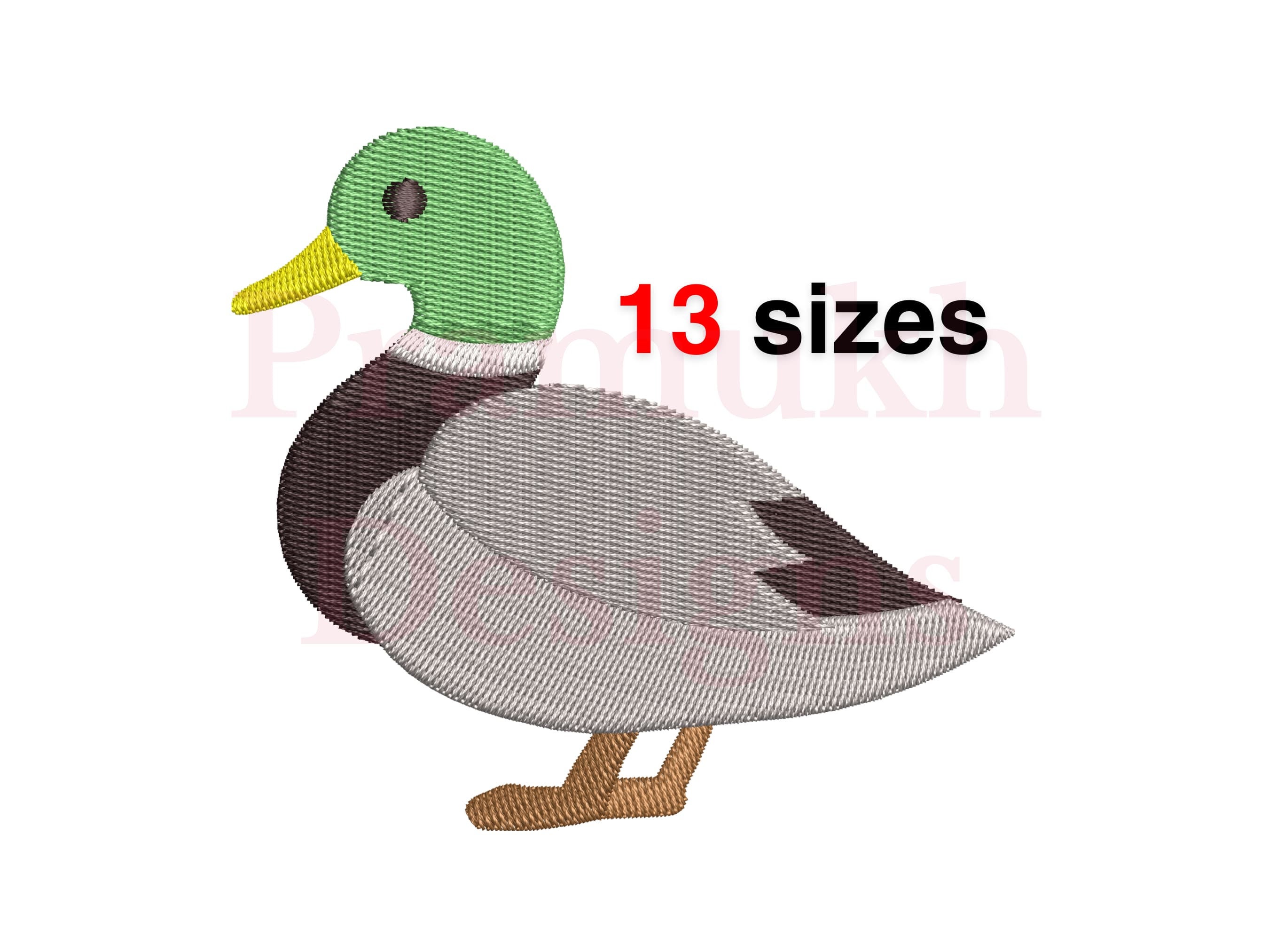 Mallard Duck Embroidery Design. Duck Silhouette. Duck Mini Embroidery ...