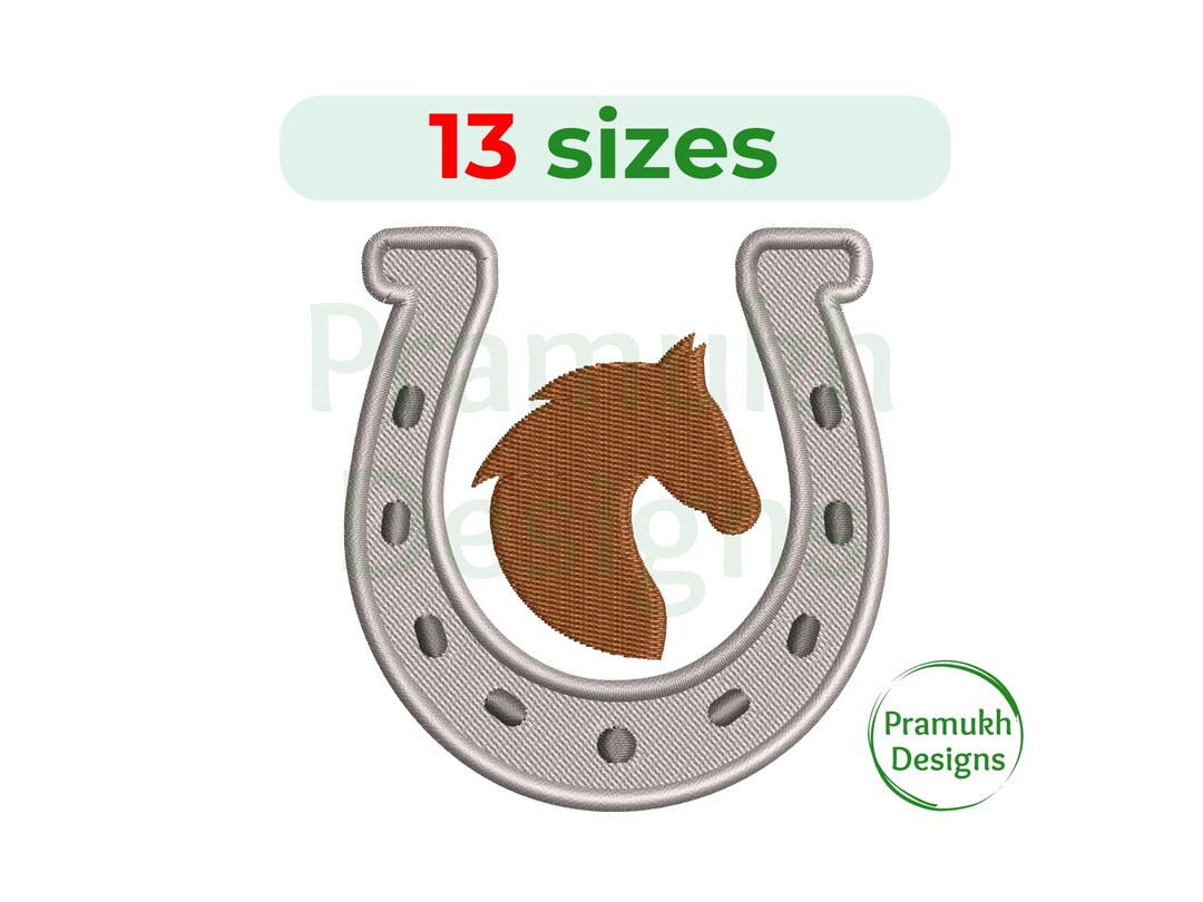 Horse Horseshoe Embroidery Design (1.5–7.5 Inch) – Mini Horseshoe, St ...