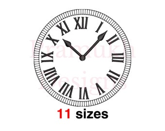 Clock Face Machine Embroidery Design - Etsy